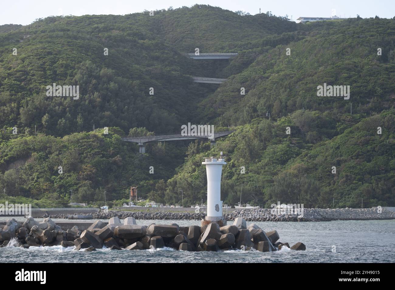 Tokashiki, Japan. 12th Sep, 2024. A lighthouse at the entrance to the ...