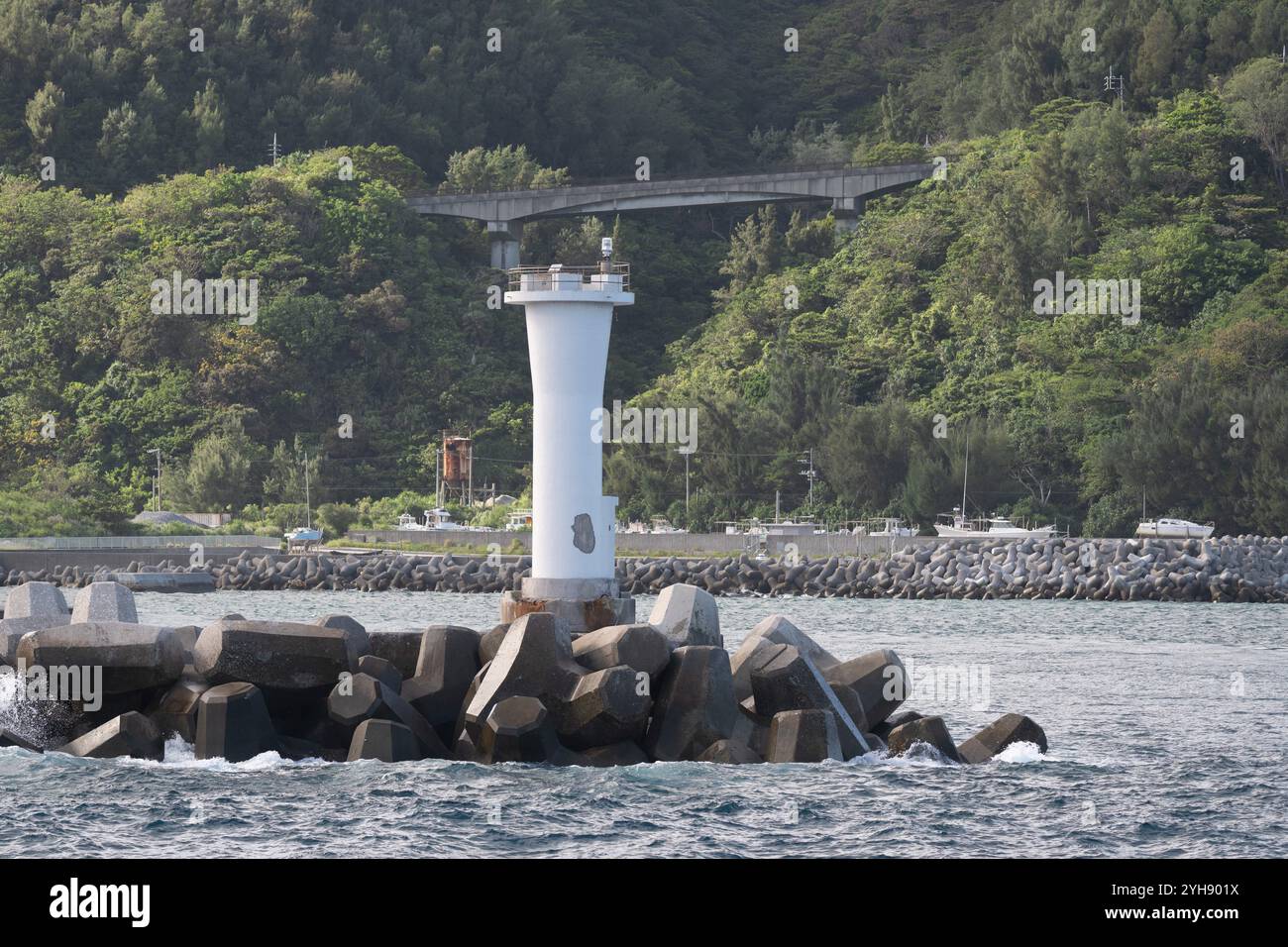 Tokashiki, Japan. 12th Sep, 2024. A lighthouse at the entrance to the ...