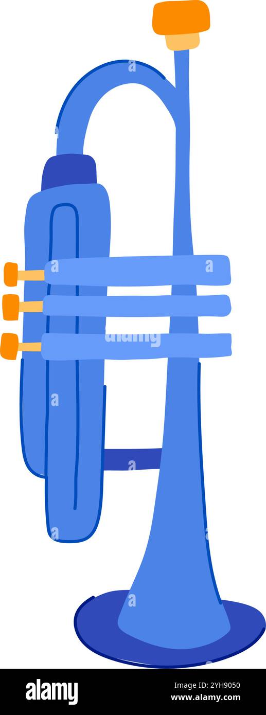 performance trumpet cartoon vector illustration Stock Vector Image ...