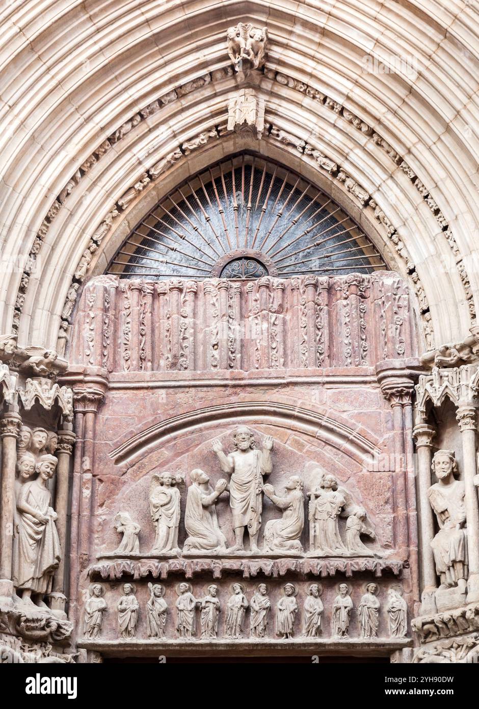 Intricately detailed sculptures showcase biblical narratives under a ...