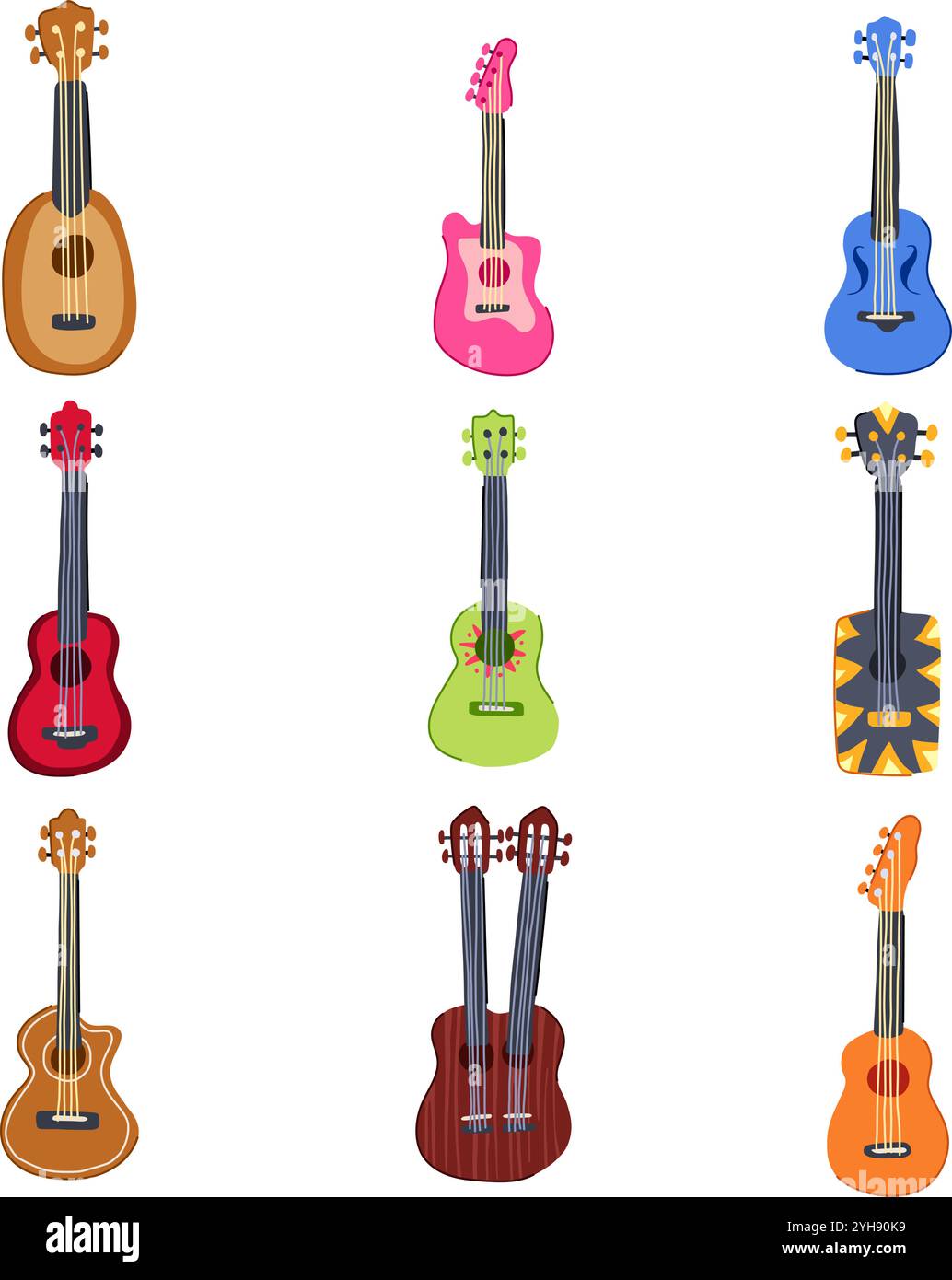 ukulele set cartoon vector illustration Stock Vector Image & Art - Alamy