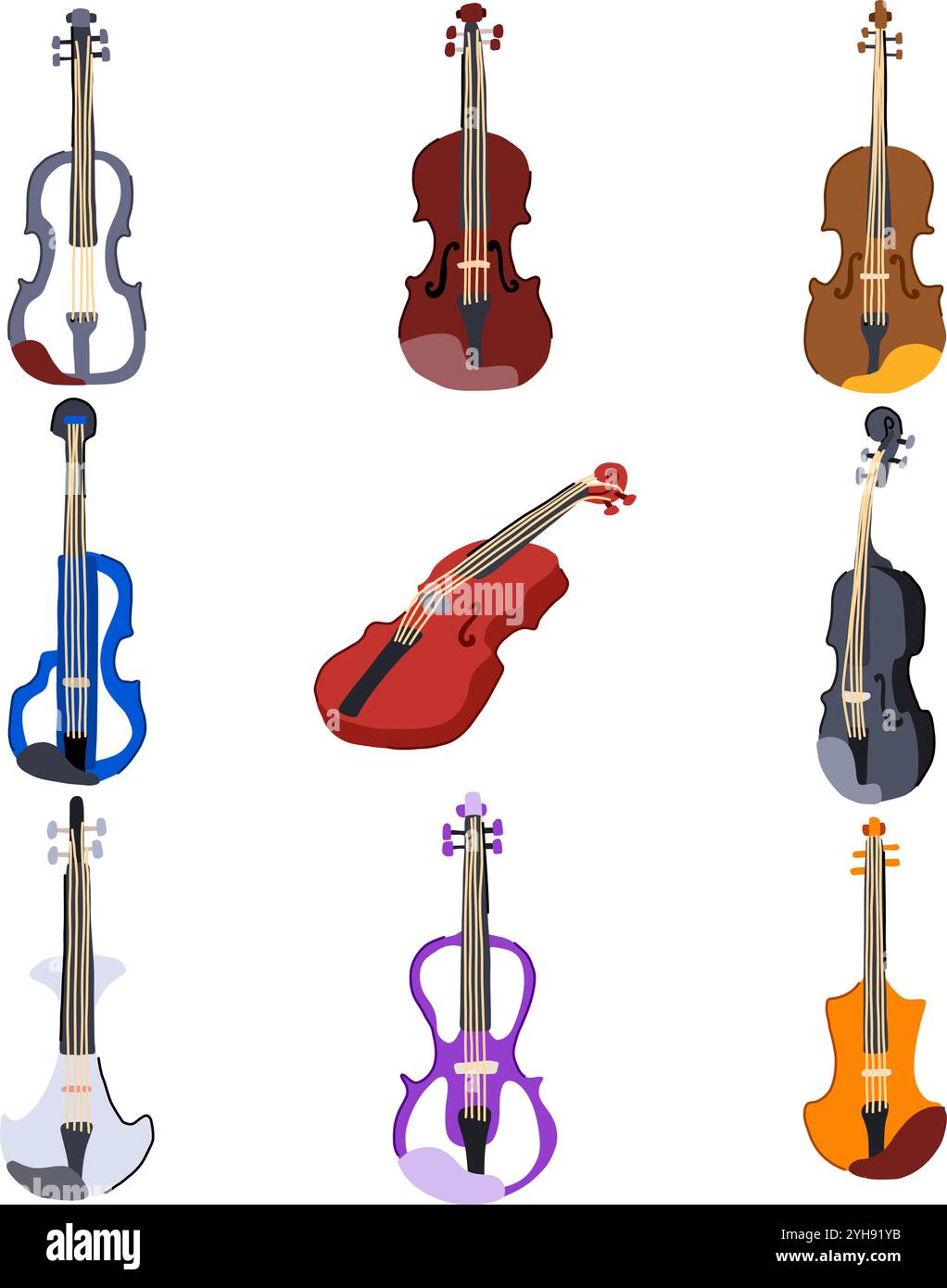 violin set cartoon vector illustration Stock Vector Image & Art - Alamy