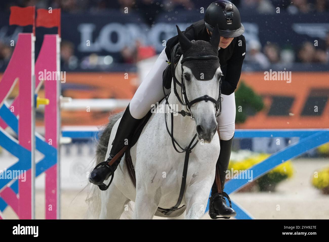 Verona, Italy. 10th Nov, 2024. Lara Tryba riding Memphis Z in action ...