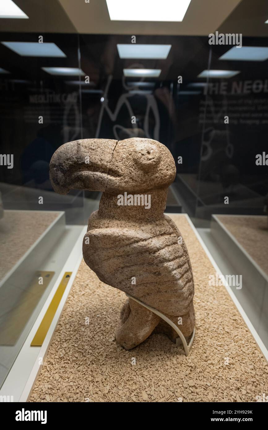 Griffon vulture statue, Neolithic Age, Karahantepe Urfa Turkiye Stock ...