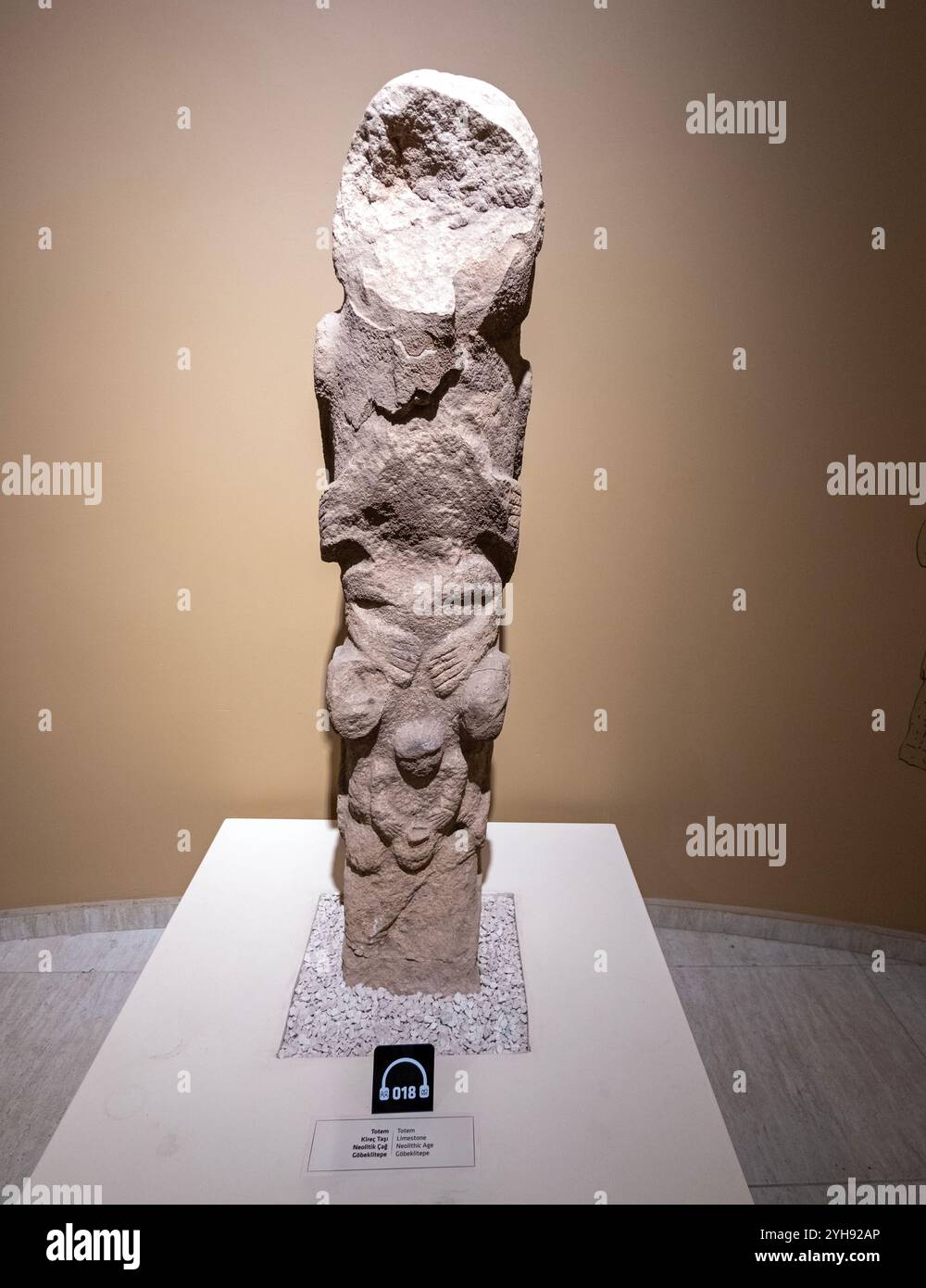 Neolithic totem pole from Göbeklitepe in Urfa Turkey, Şanlıurfa Museum ...