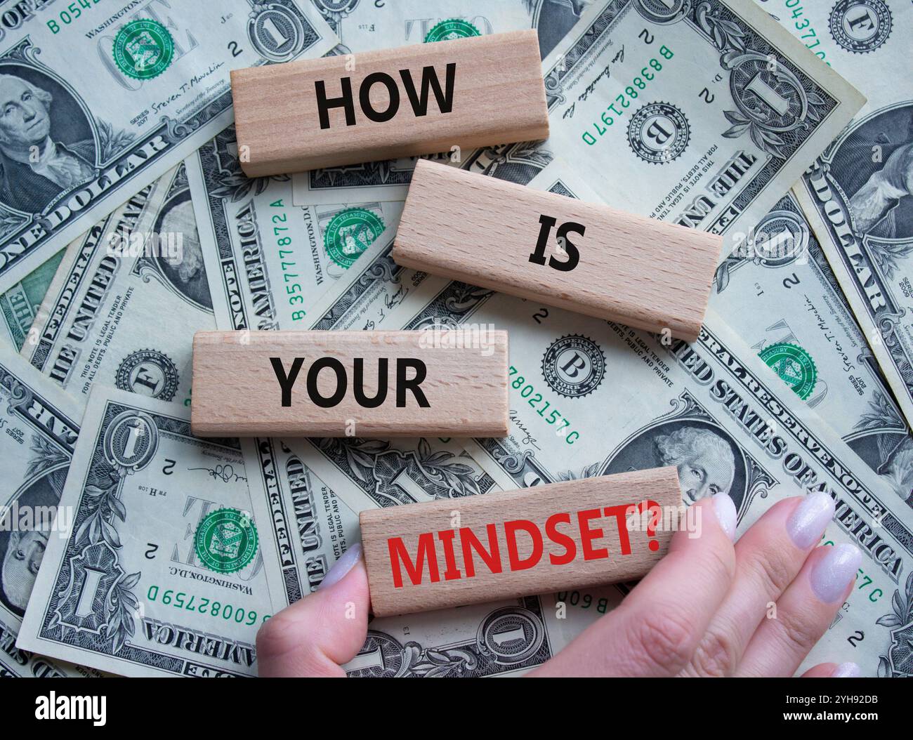 Mindset symbol. Wooden blocks with words How is your Mindset. Beautiful ...