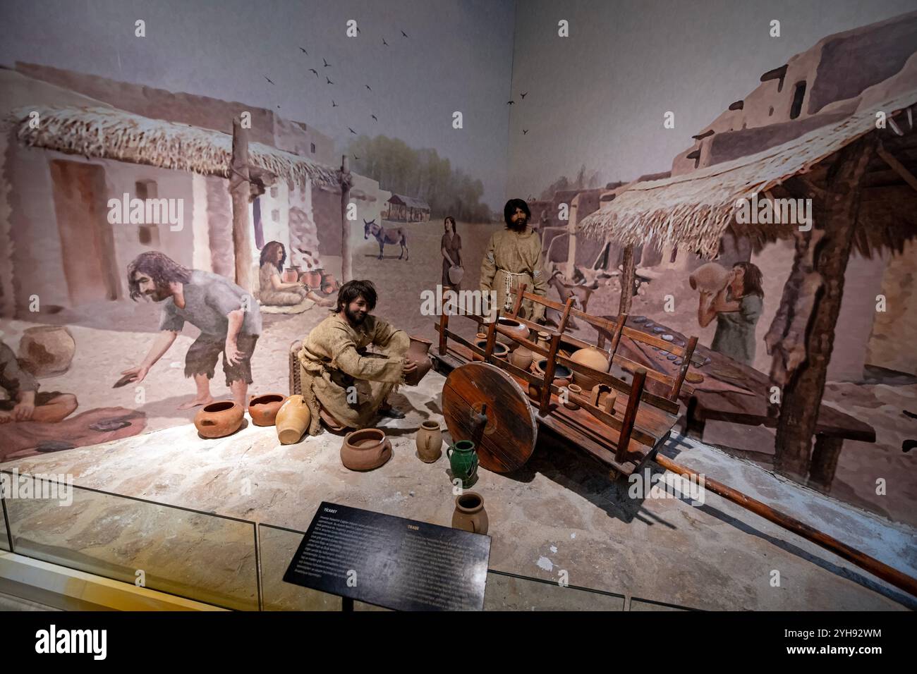 Reconstruction of Neolithic age with pottery, Urfa Museum Turkiye Stock ...