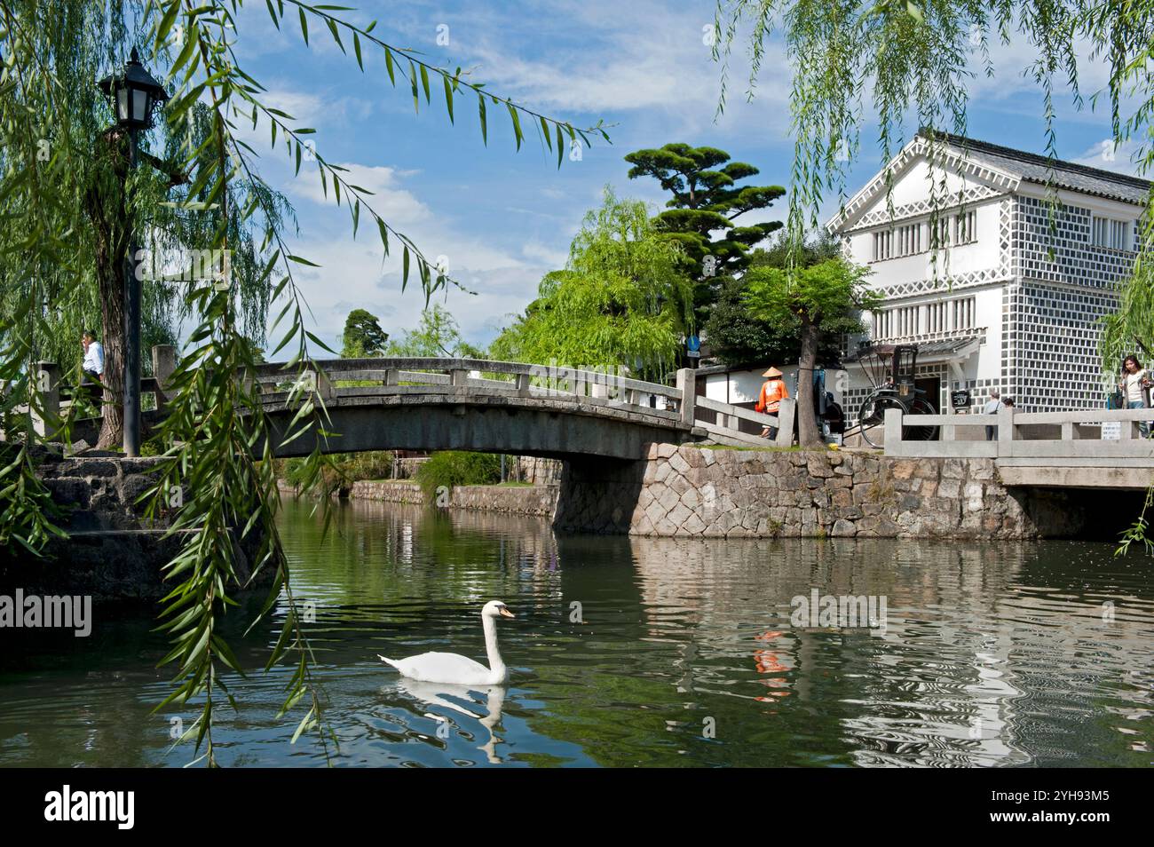 Tourists enjoying sights on a sunny day out in the traditional ...