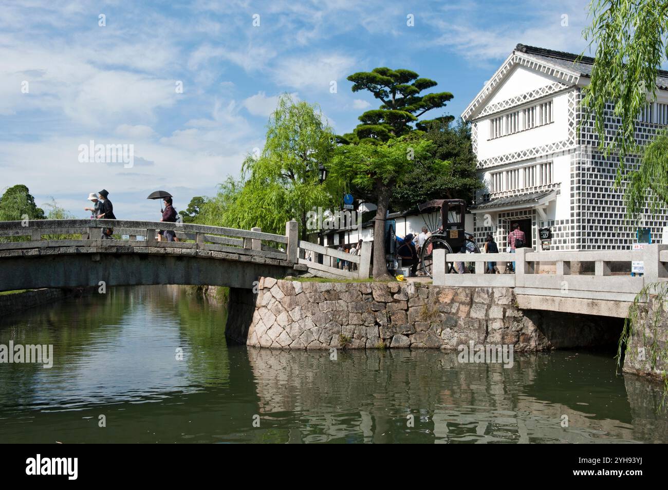 Tourists enjoying sights on a sunny day out in the traditional ...
