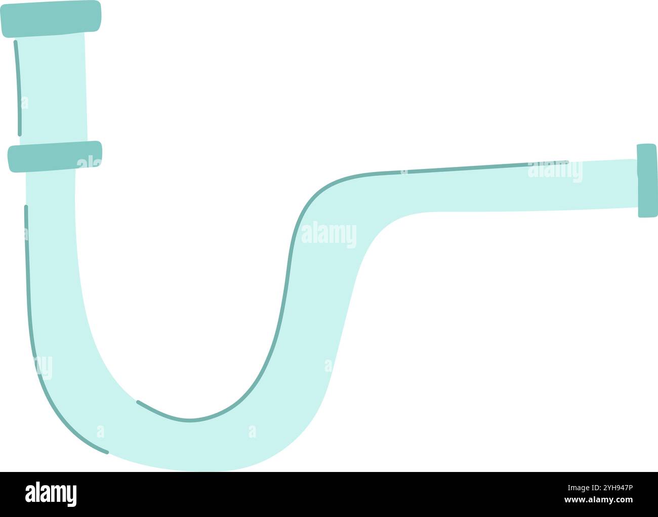 pipe waste drain trap cartoon vector illustration Stock Vector Image ...