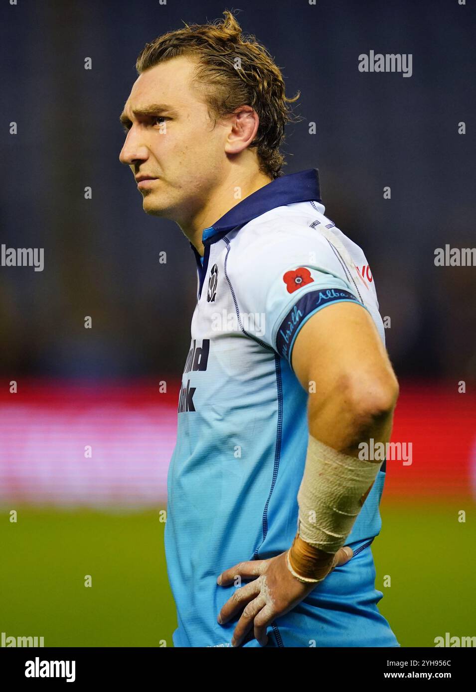 Scotland's Jamie Ritchie reats after the final whistle in the Autumn ...