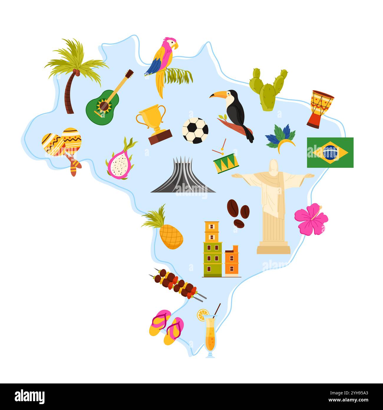 Brazilian flora and fauna Stock Vector Images - Alamy