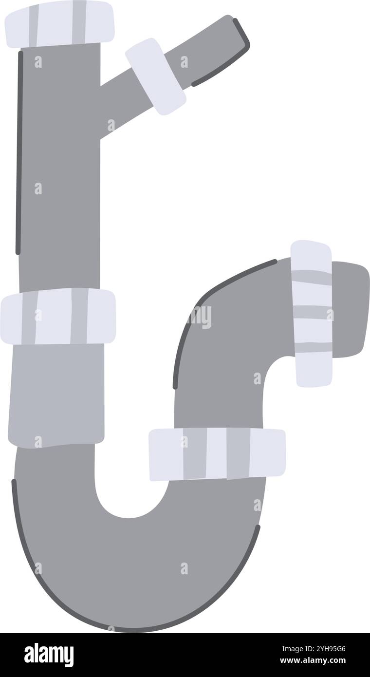 blockage waste drain trap cartoon vector illustration Stock Vector ...