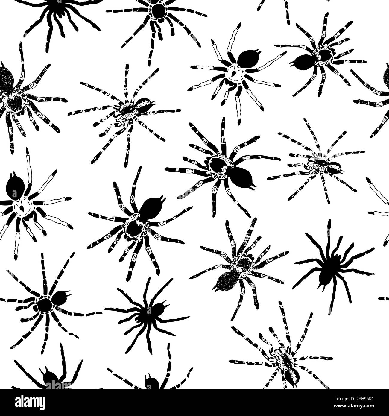 Spiders set seamless pattern. Festive background for Halloween. . hand ...