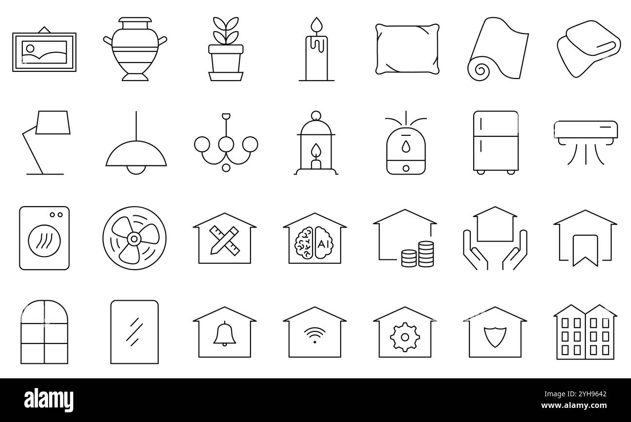 Home interior icon decor Cut Out Stock Images & Pictures - Alamy