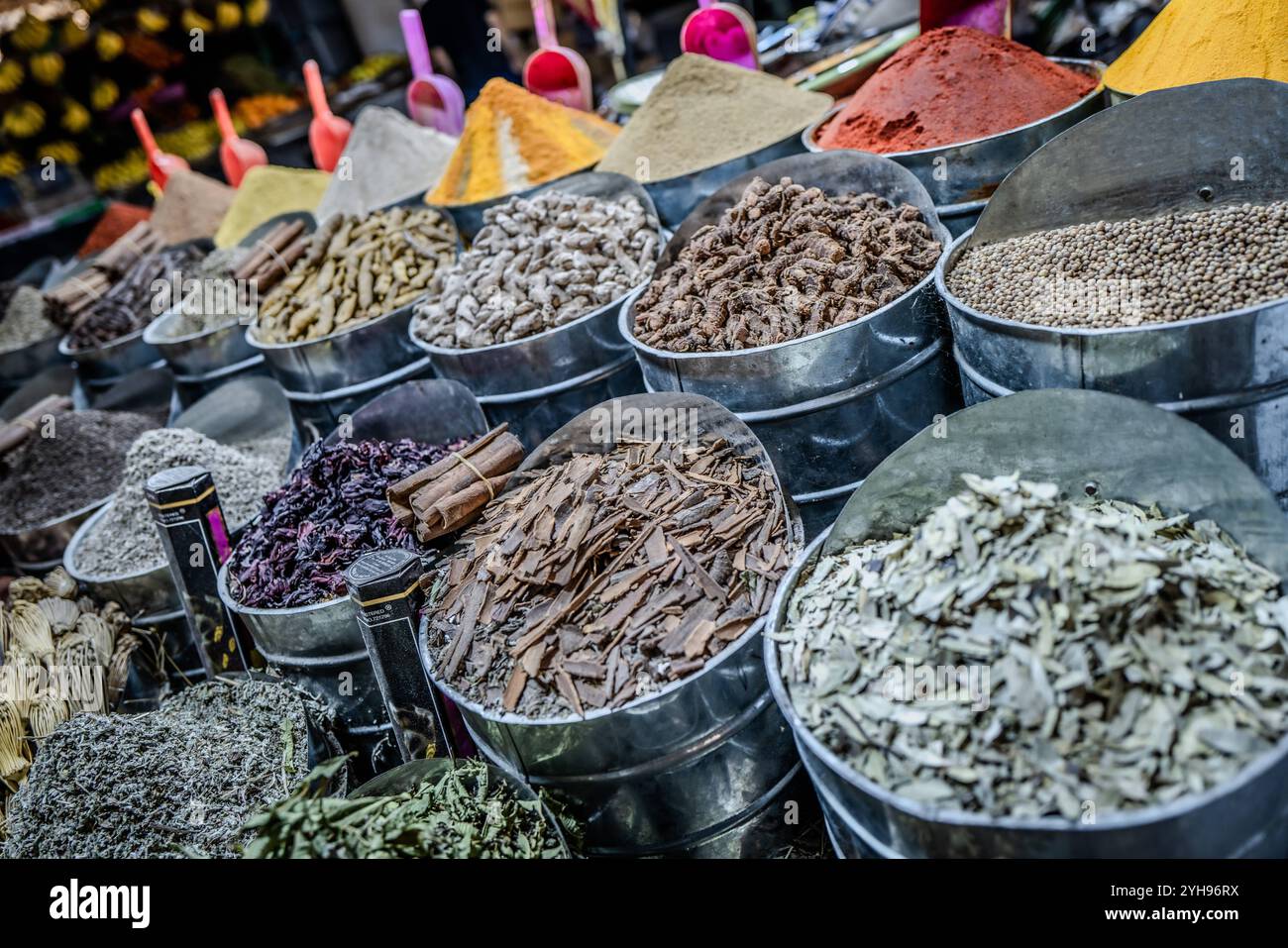 Spices at the market in Agadir Agadir Souk El HAd Souss-Massa Marocco ...