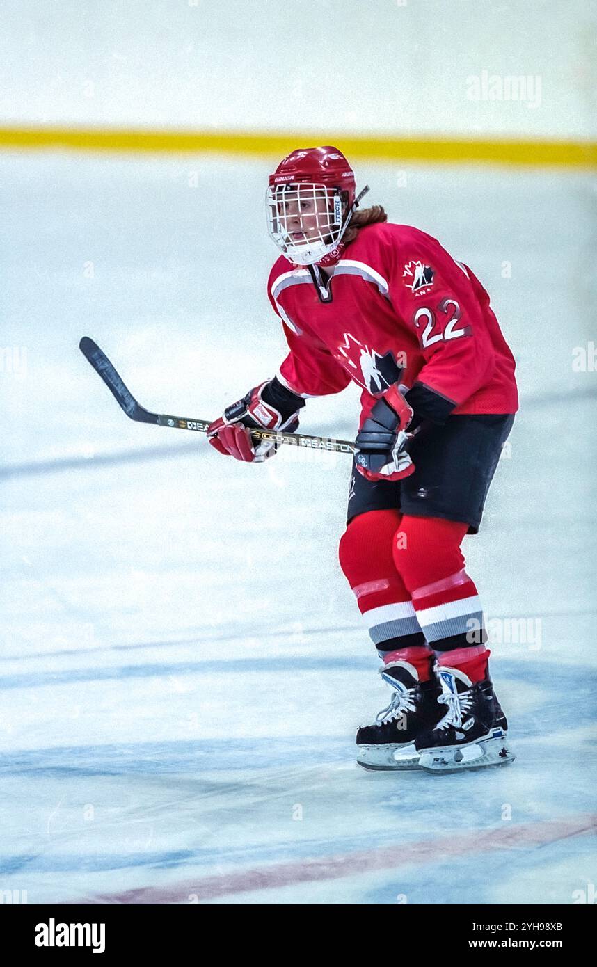 Hayley Wickenheiser (CAN) competing at the 1998 Olympic Winter Games ...
