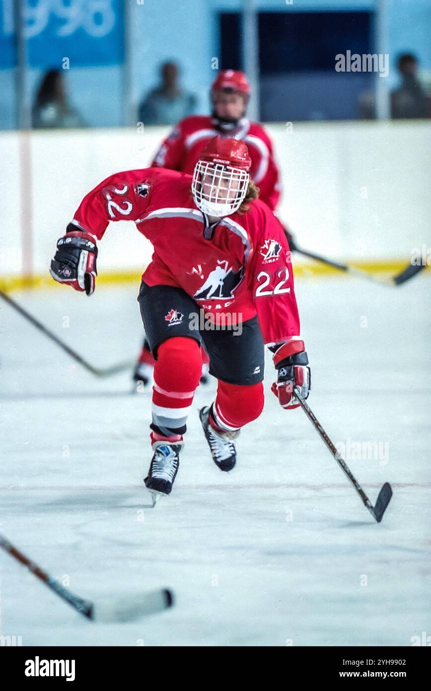 Hayley Wickenheiser (CAN) competing at the 1998 Olympic Winter Games ...