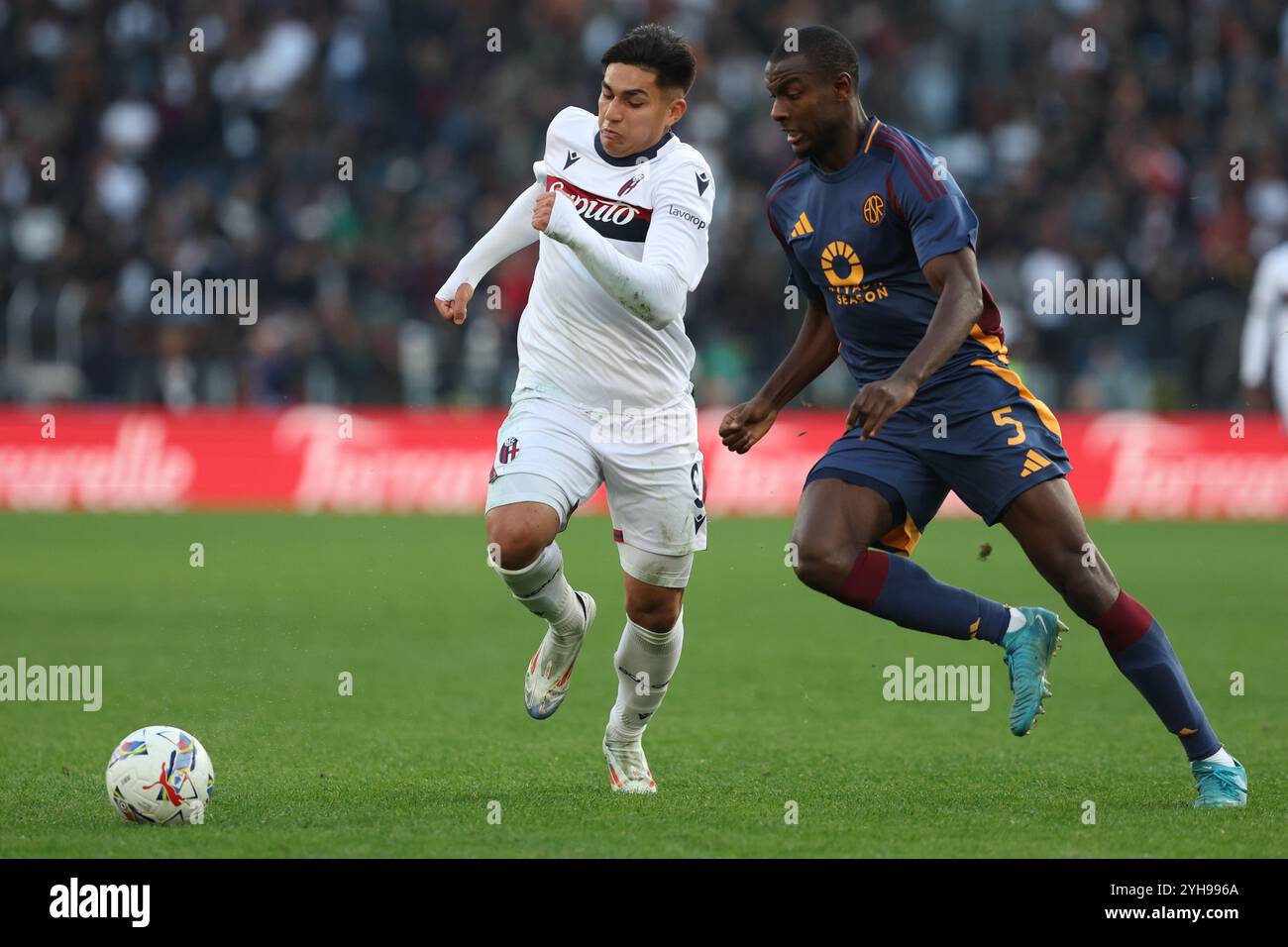 Rome, Italy 10.11.2024 : Santiago Castro of Bologna, Evan Ndicka of ...