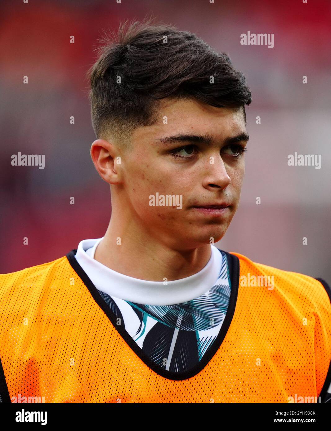 Newcastle United's Lewis Miley before the Premier League match at the ...