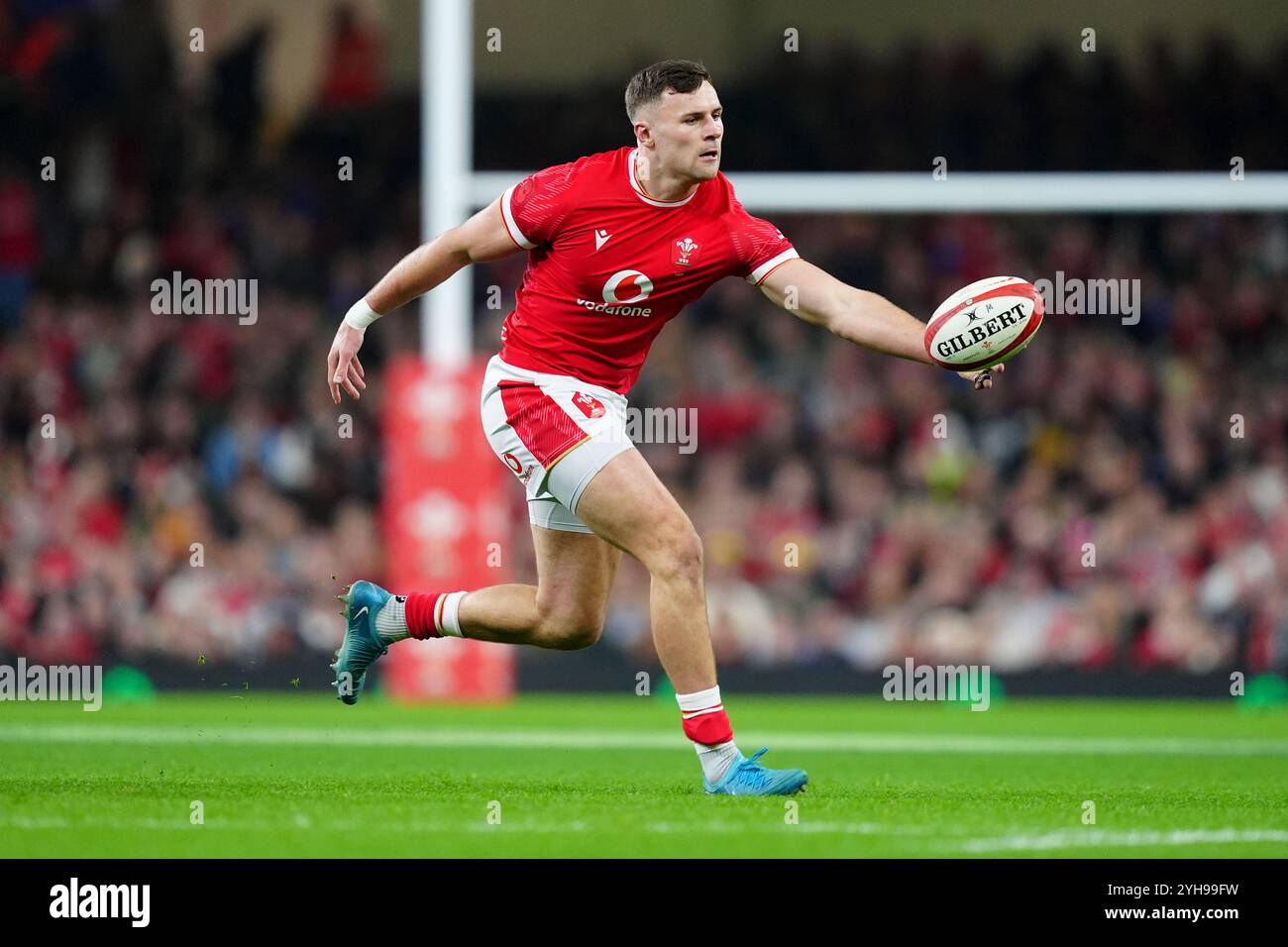 Wales' Mason Grady during the Autumn international match at ...
