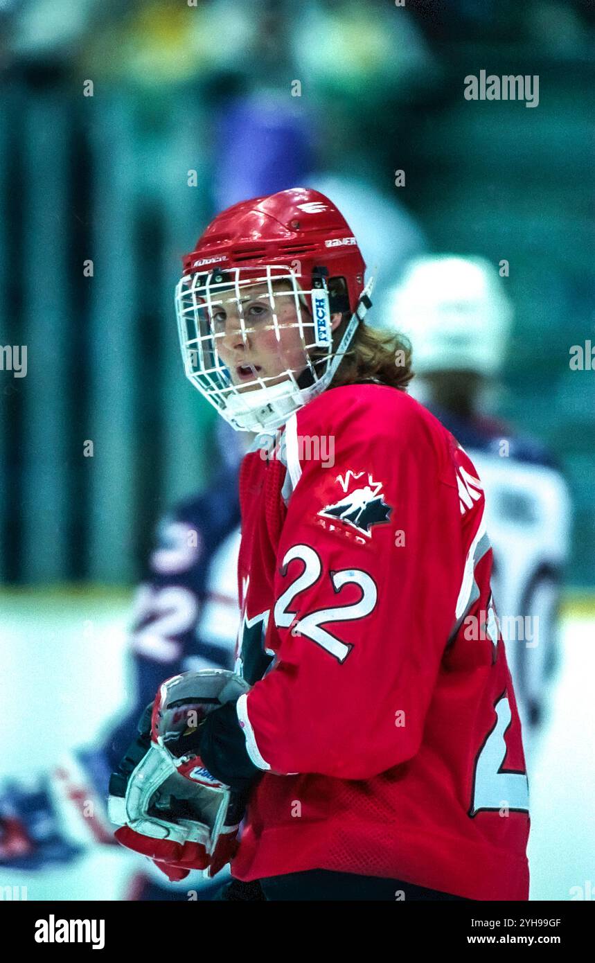Hayley Wickenheiser (CAN) competing at the 1998 Olympic Winter Games ...