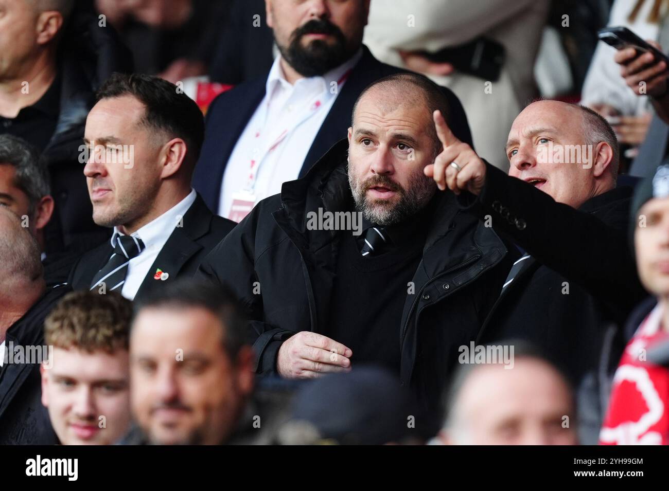 Newcastle United performance director James Bunce (left) and sporting ...