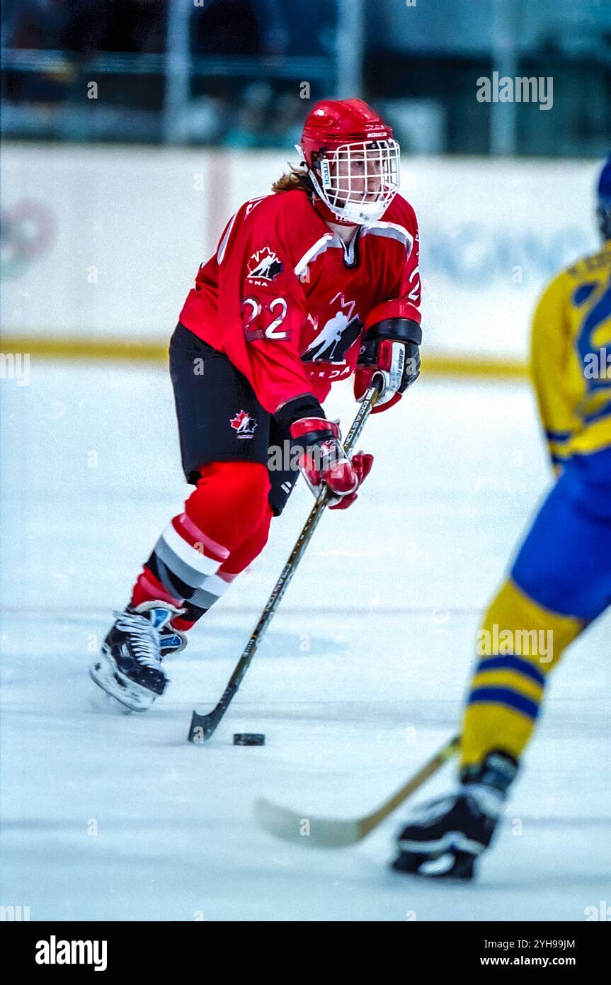 Hayley Wickenheiser (CAN) competing at the 1998 Olympic Winter Games ...