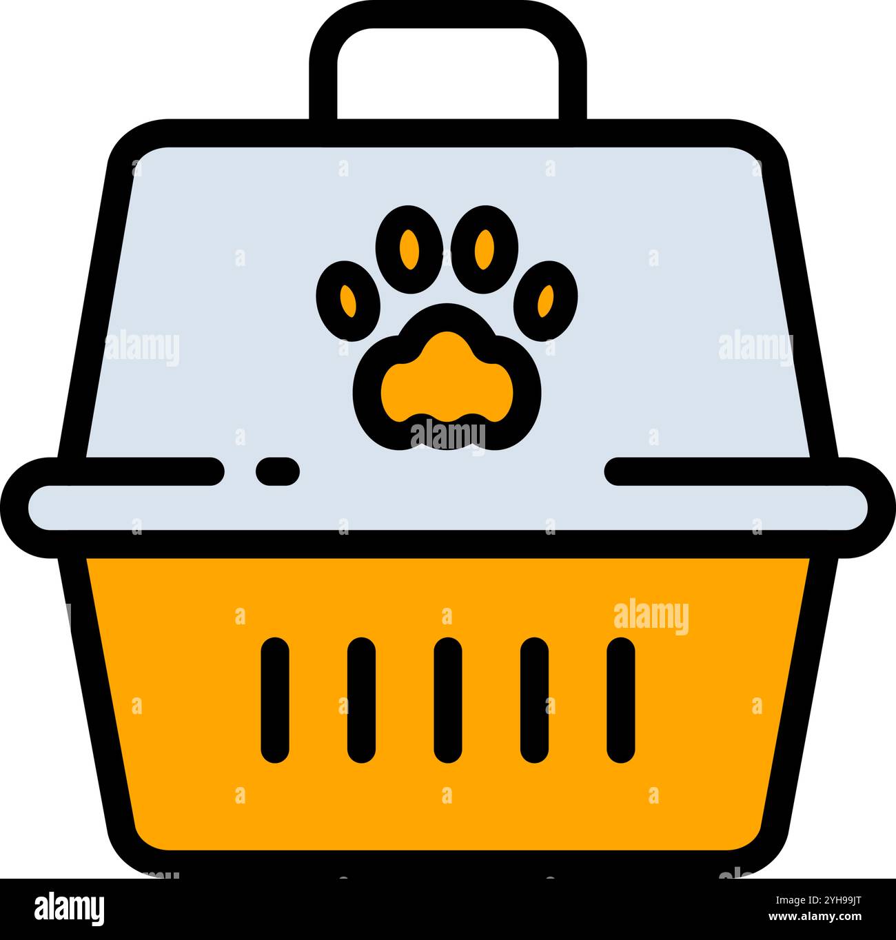 Pet carrier symbol. Comfortable animal travel. Cat carrier color vector ...