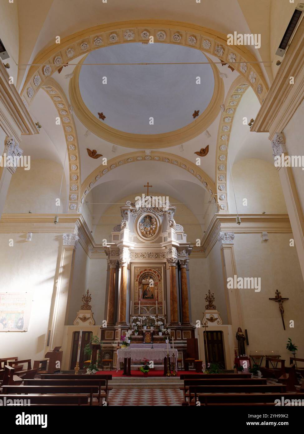 Interior of the Church of Saint Mary of Grace (Santa Maria delle Grazie)with altar and ceiling ...