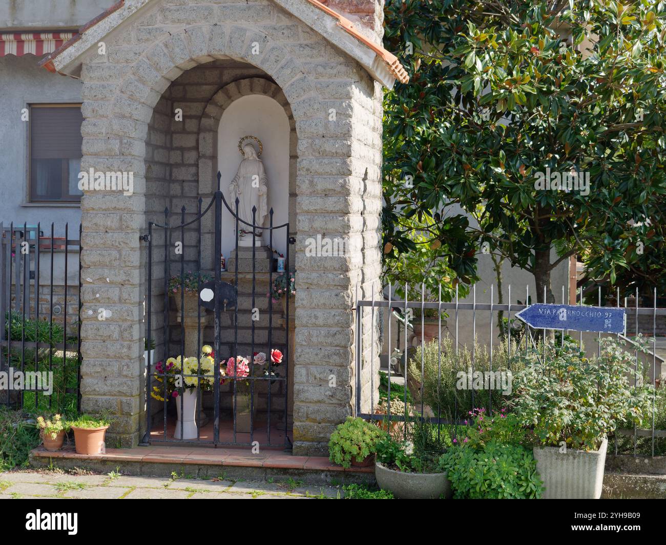 Roadside religious shrine in the town of Montefiascone. Nov 2024 Stock ...