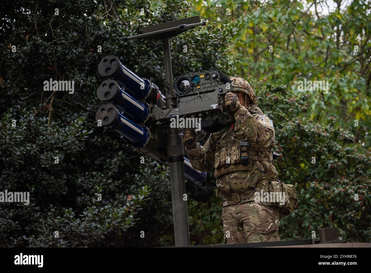 London, UK. 09th Nov, 2024. A soldier from Starstreak MAN Portable Air ...
