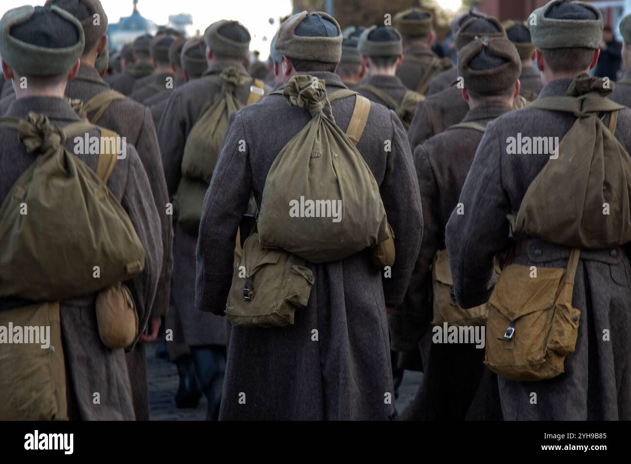Moscow, Russia. 10th November, 2024. People wearing WWII-era uniform ...