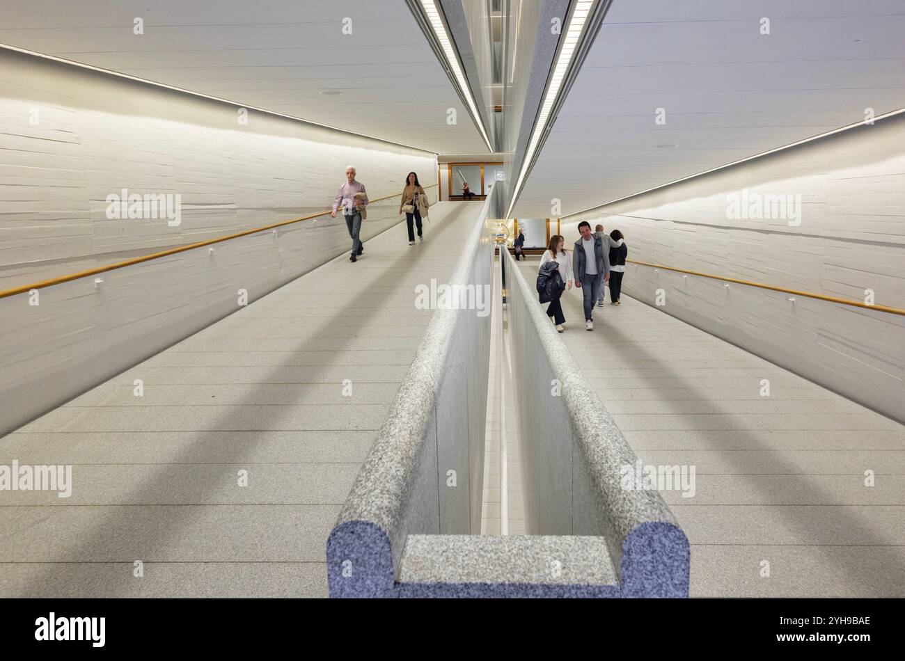 Ramped corridor providing accessibility between floors at the Royal ...