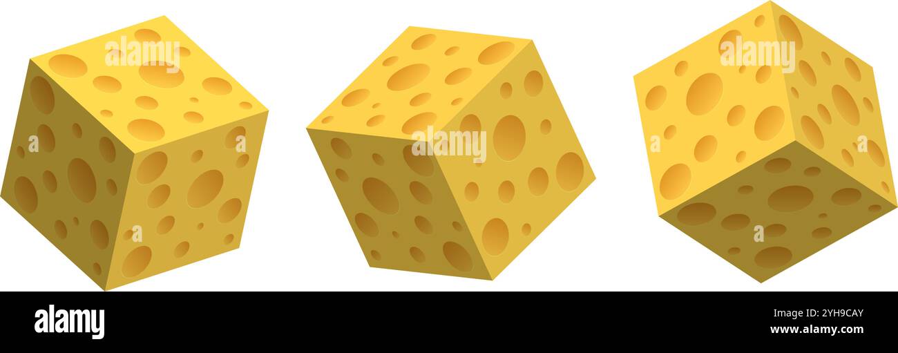 Cubes of swiss cheese Stock Vector Images - Alamy