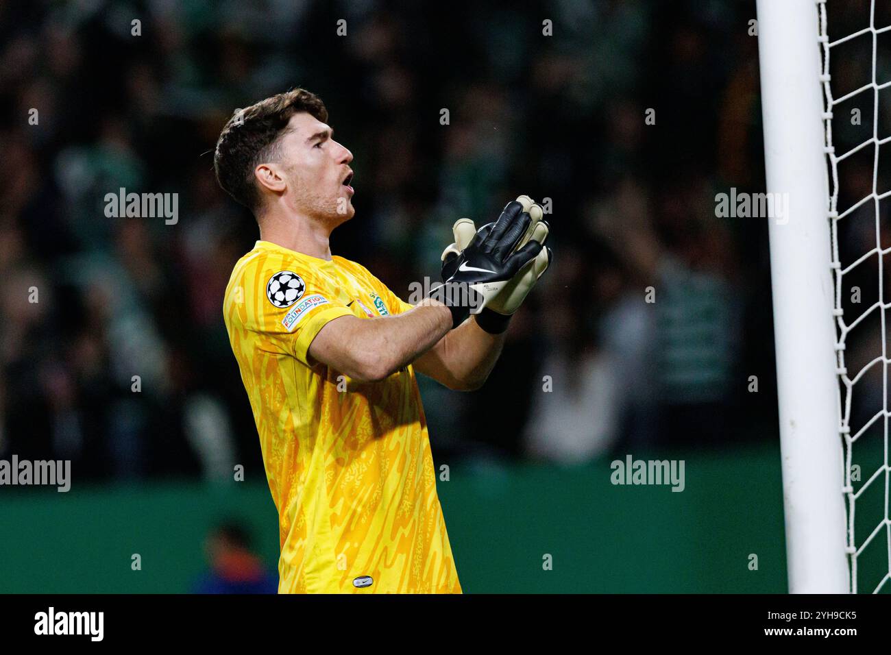 Franco Israel seen celebrating after goal during UEFA Champions League ...