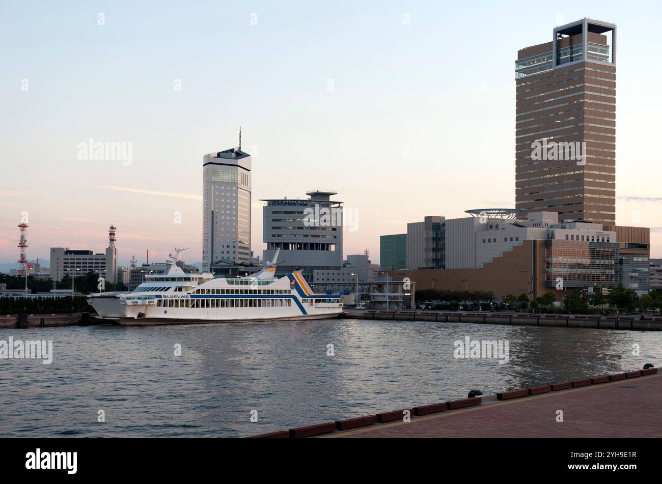 Downtown waterfront vista of Takamatsu City in Kagawa Prefecture ...
