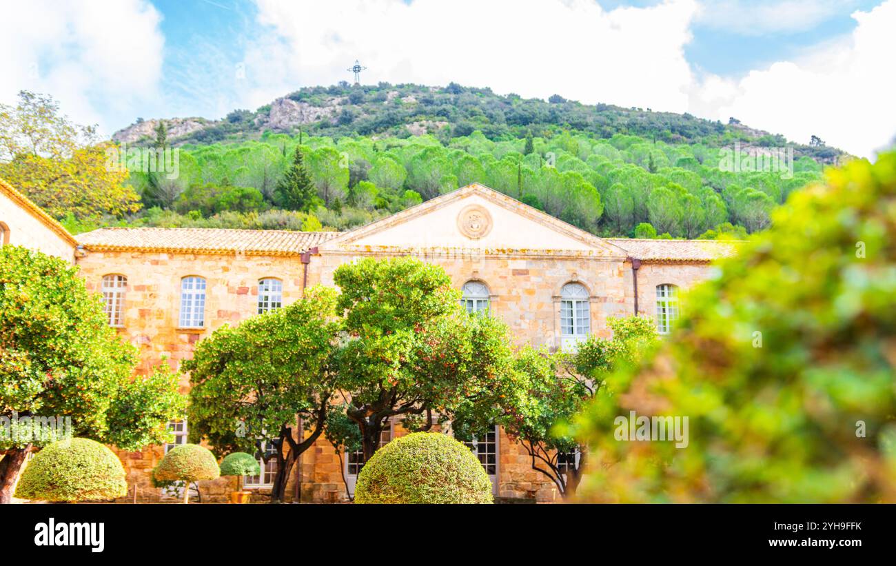 Fontfroide Abbey or Abbaye de Fontfroide is monastery in France gothic ...