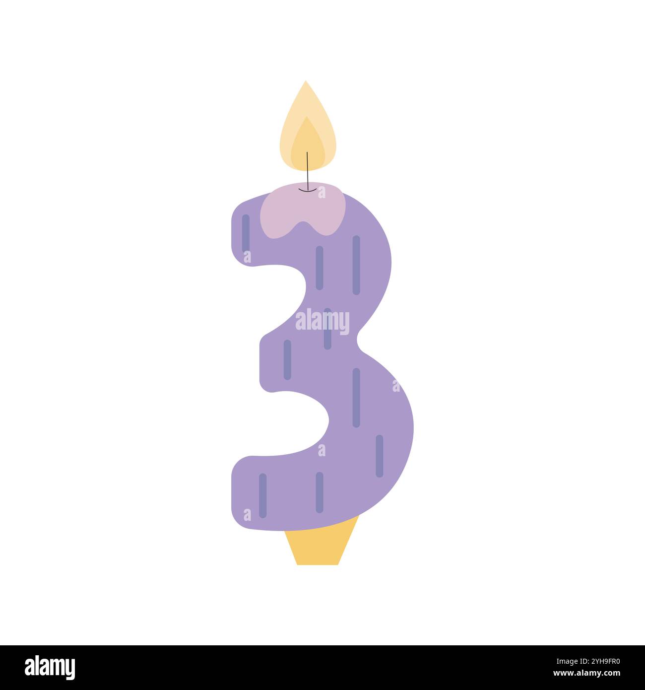 Cartoon illustration third birthday anniversary hi-res stock ...