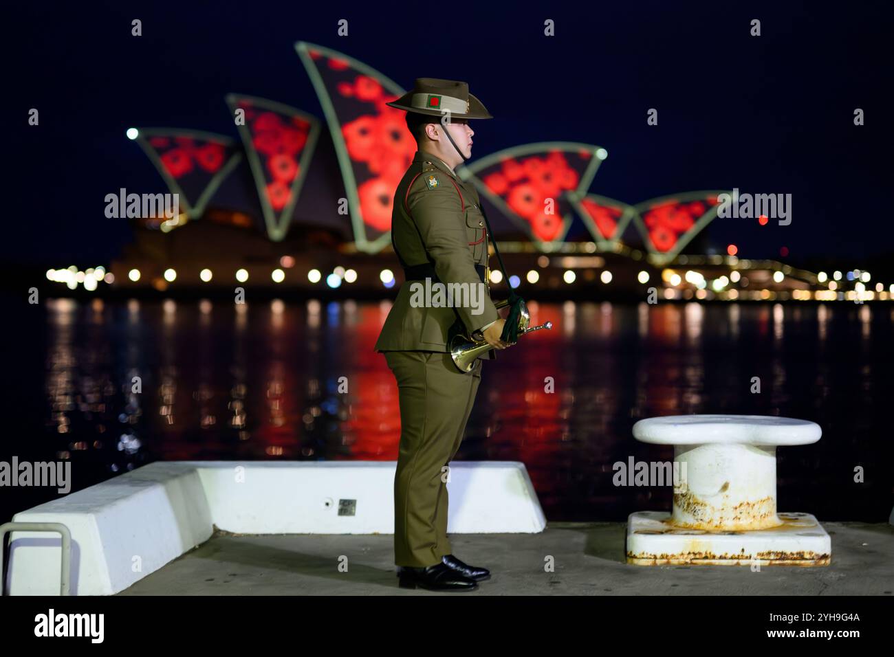 Sydney, Australia. 11th Nov, 2024. Australian Army Band Sydney Bugler ...