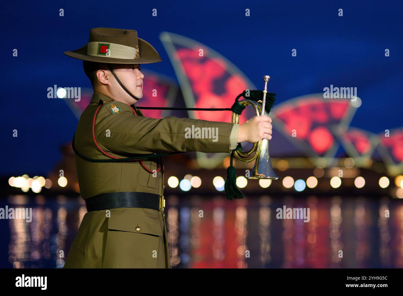 Sydney, Australia. 11th Nov, 2024. Australian Army Band Sydney Bugler ...