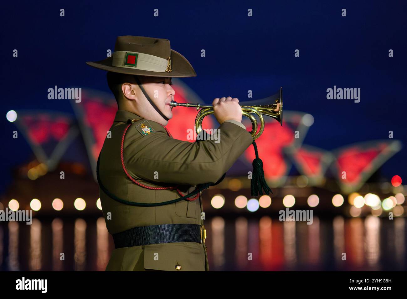 Sydney, Australia. 11th Nov, 2024. Australian Army Band Sydney Bugler ...