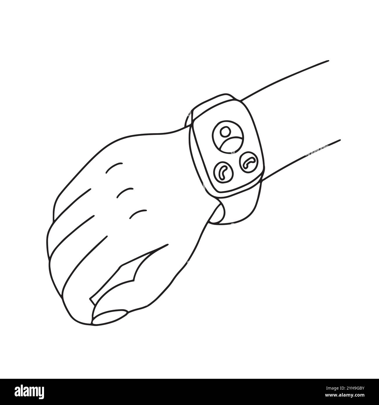 Smart watch on hand vector hand drawn sketch Stock Vector Image & Art ...