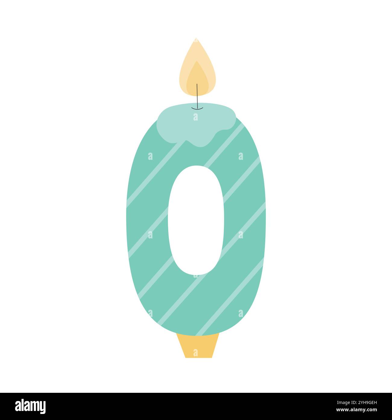Candle shaped number 0 vector flat clipart Stock Vector Image & Art - Alamy