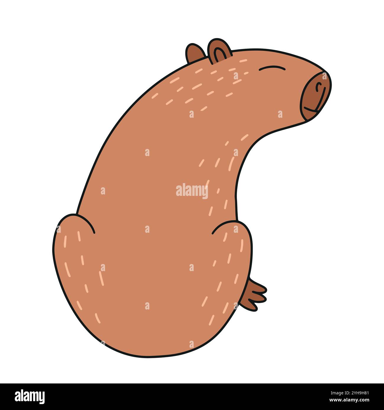 Cute capybara sitting vector flat illustration Stock Vector Image & Art ...