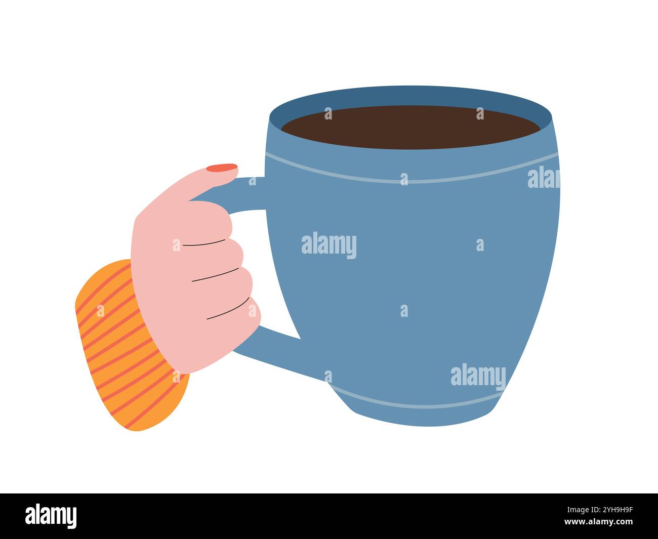 Woman in cafe holding coffee cup Stock Vector Images - Alamy