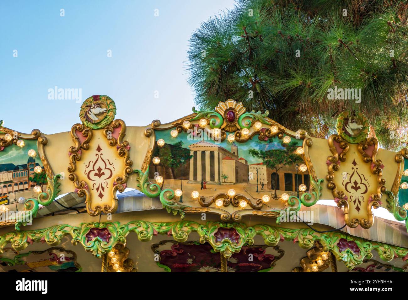 An old fashioned carousel in Nice, France Stock Photo - Alamy