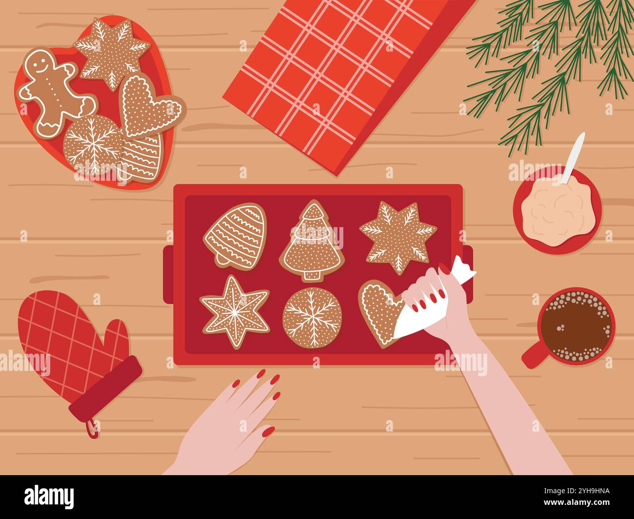 Cookies decorating Stock Vector Images - Alamy