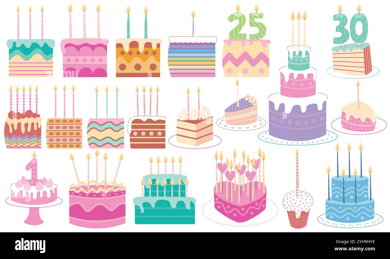 Cakes bday Stock Vector Images - Alamy