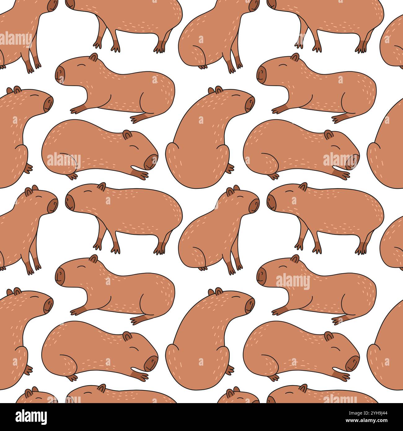 Capybara seamless pattern Stock Vector Image & Art - Alamy
